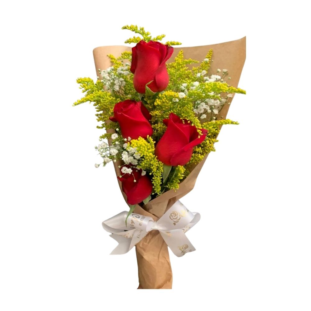 Arranjo com 4 rosas - Floricultura Mary Clar | Floricultura Mary Clar