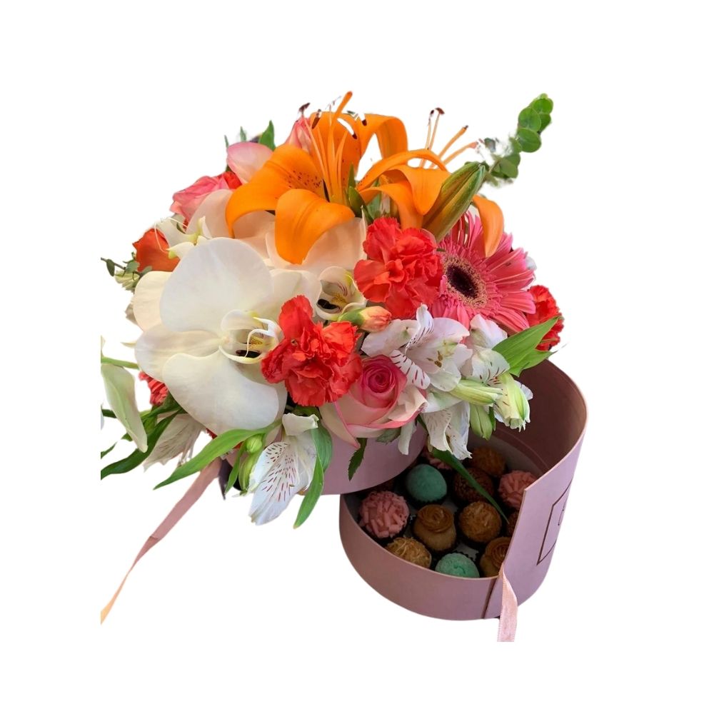Box de flores mistas com bombons - Floricultura Mary Clar ...